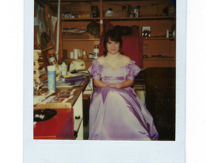 1980s Polaroid: Young Woman in Purple Prom Dress - Etsy