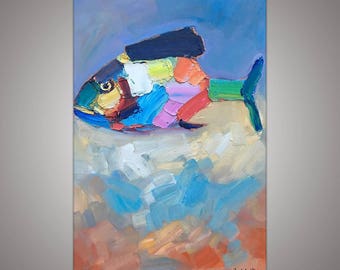 Abstract fish art | Etsy