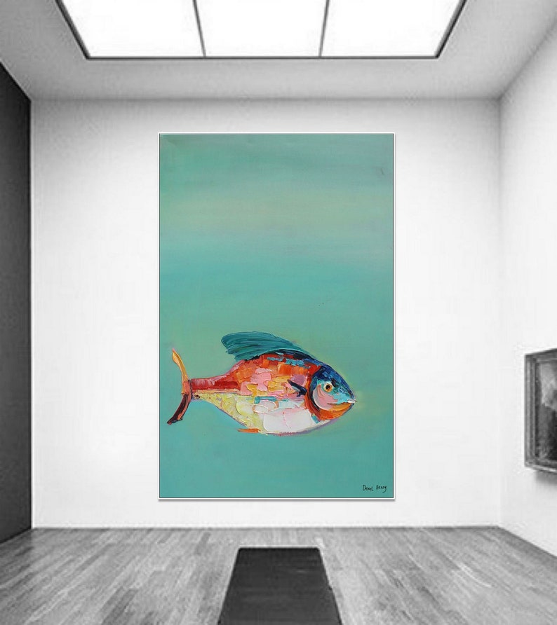 Contemporary Art Fish Large Wall Art Abstract Canvas - Etsy