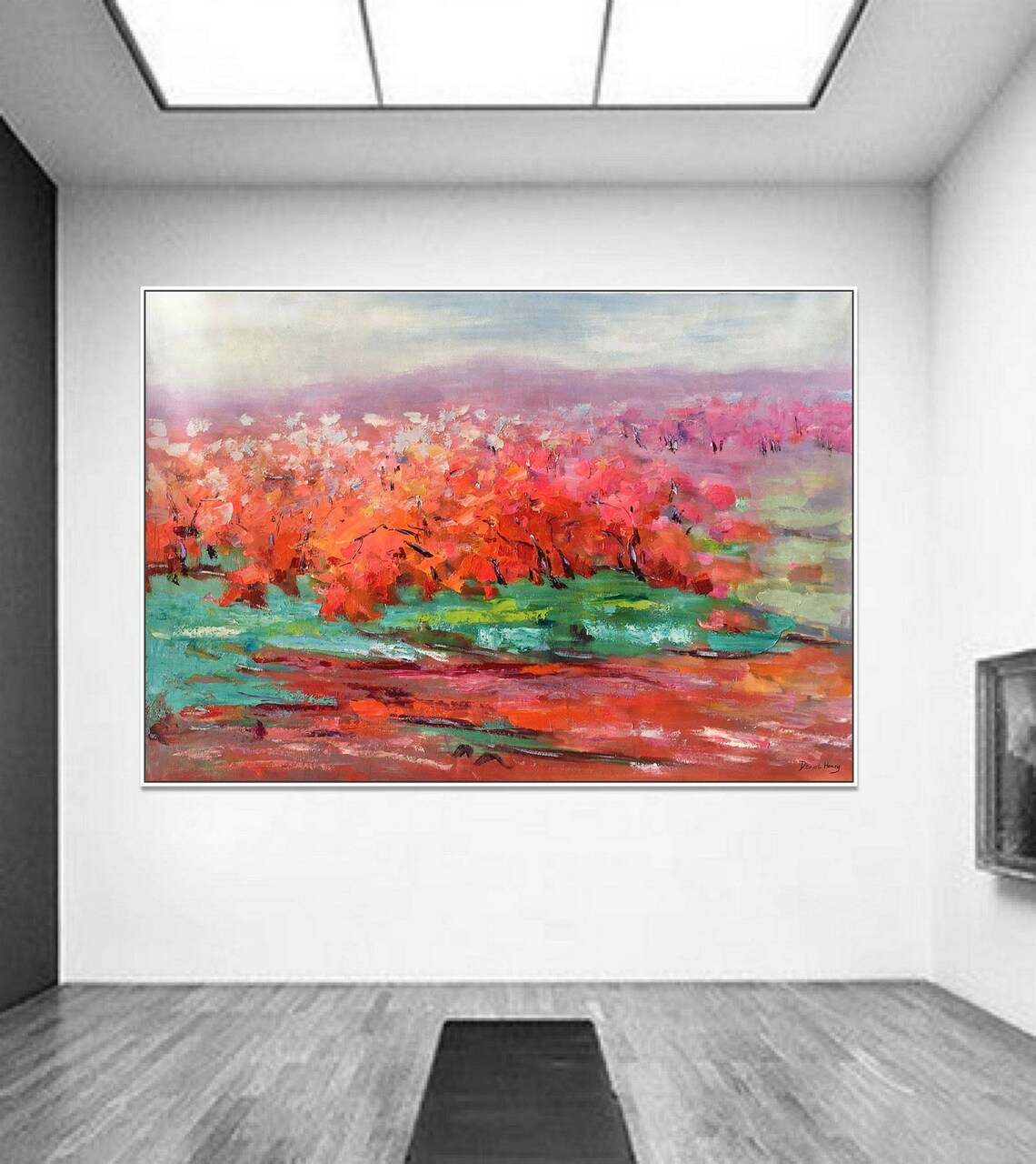 Large Abstract Painting Spring Landscape Bedroom Art Large - Etsy