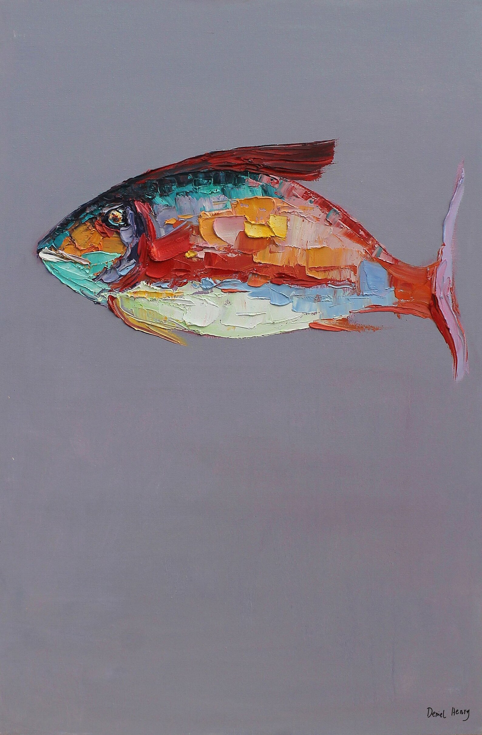 Contemporary Art Fish Wall Art Large Wall Art Canvas Oil | Etsy