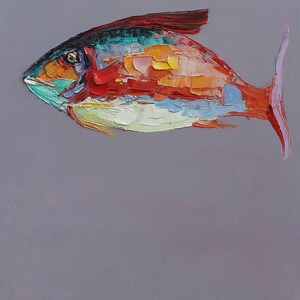 Contemporary Art Fish Wall Art Large Wall Art Canvas Oil | Etsy