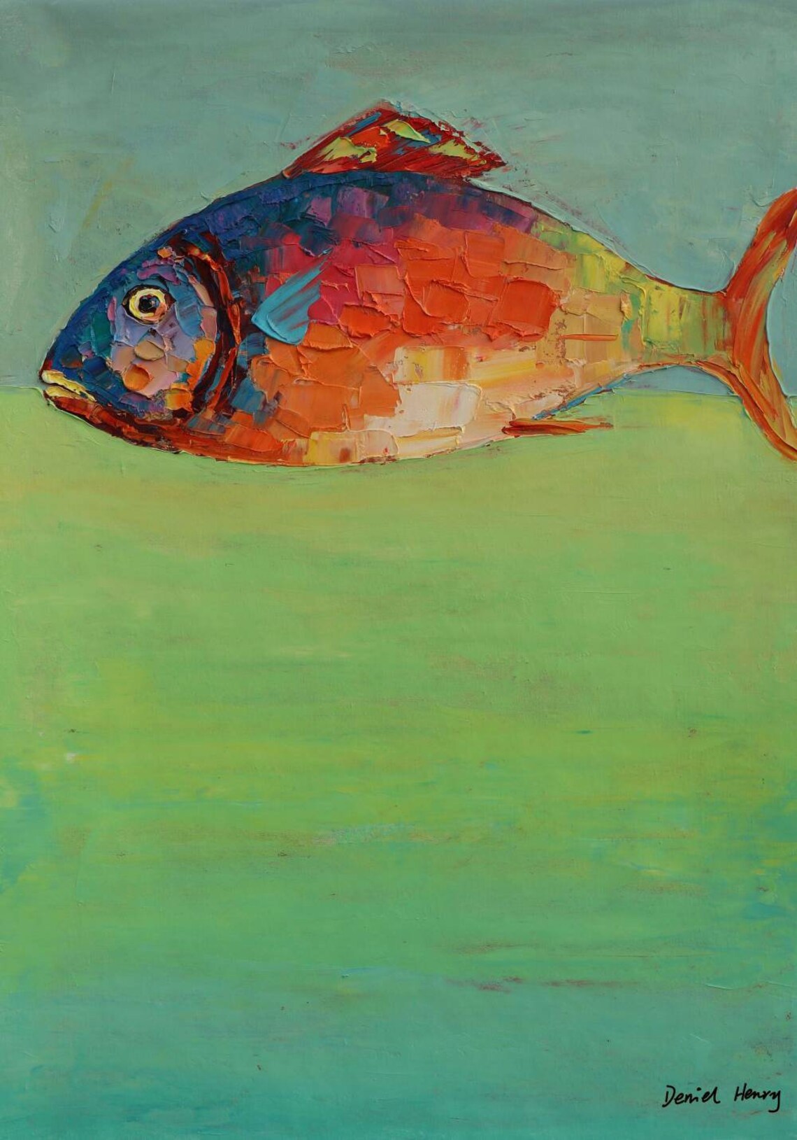 Original Abstract Painting Fish Contemporary Art Wall - Etsy