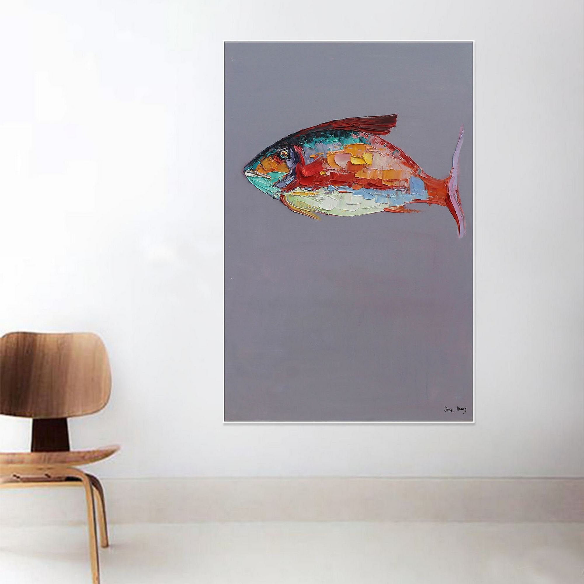 Contemporary Art Fish Wall Art Large Wall Art Canvas Oil | Etsy