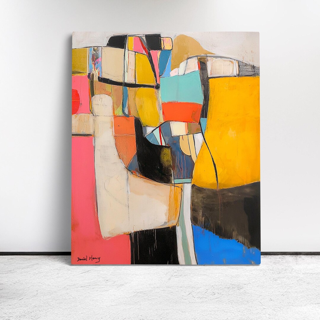 Original Abstract Painting Large Modern Art Chromatic Puzzle by Deniel ...