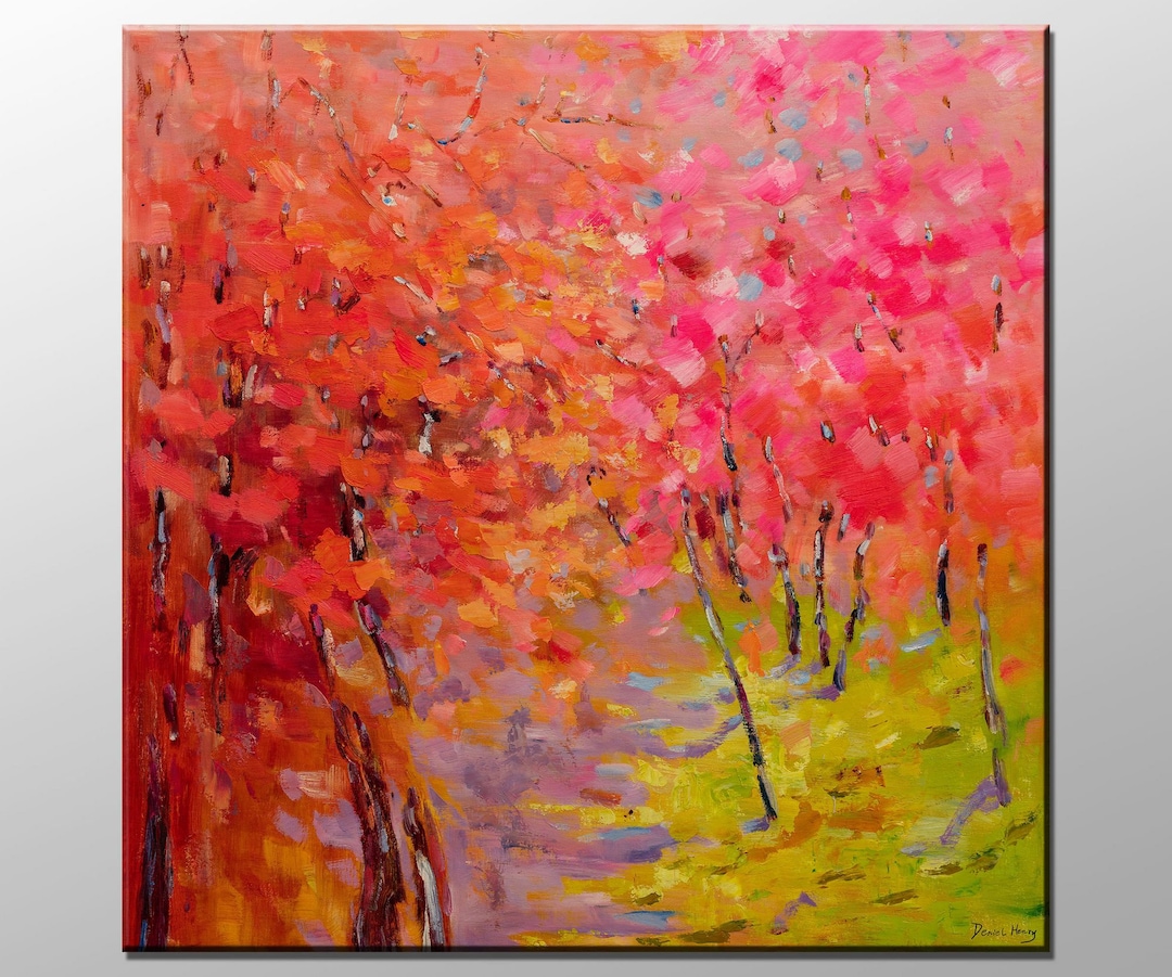 Abstract Landscape Oil Painting Spring, Semi Abstract Painting, Oil on ...