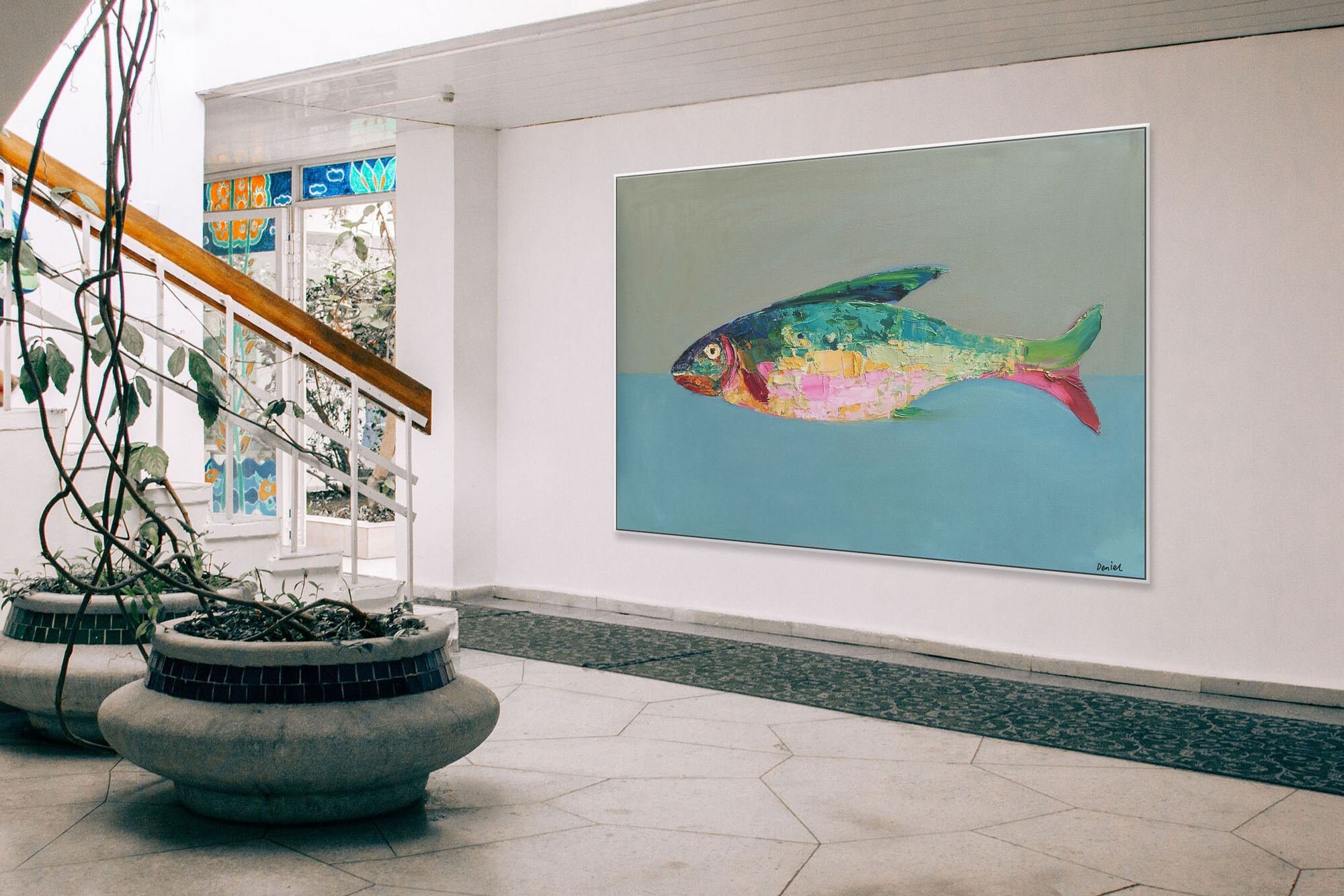 Abstract Oil Painting Fish Original Abstract Art Abstract - Etsy