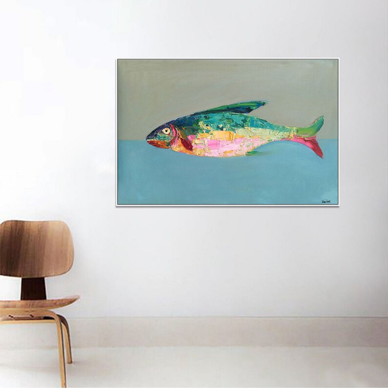Abstract Oil Painting Fish Original Abstract Art Abstract - Etsy