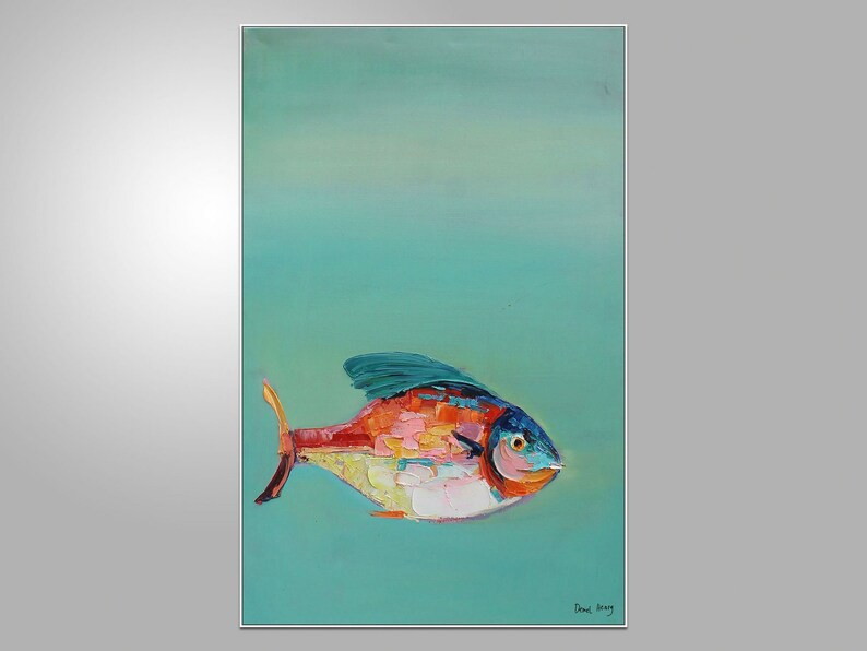 Contemporary Art Fish Large Wall Art Abstract Canvas - Etsy
