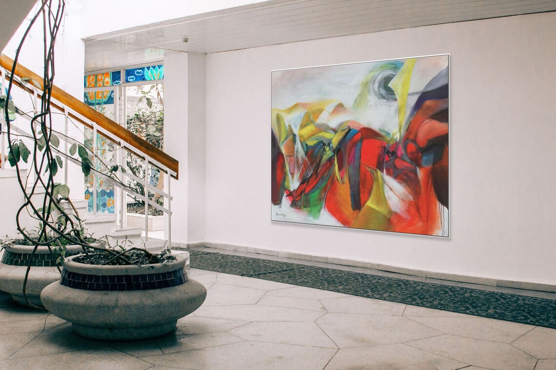 Abstract Canvas Painting Kitchen Decor Large Abstract - Etsy