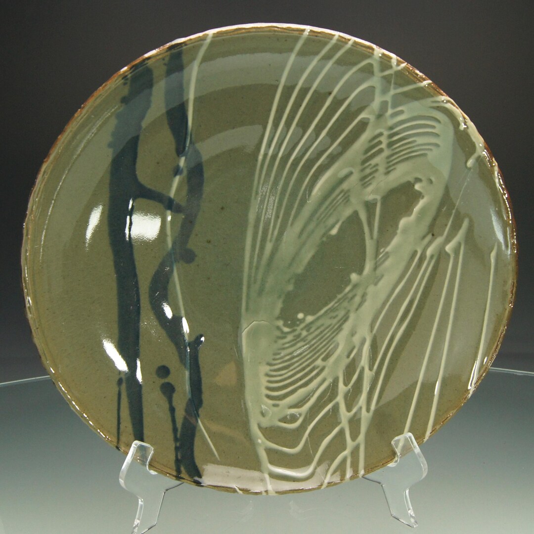 Pendulum Swirl Serving Bowl, Handmade Pottery Tableware, Large 15-inch ...