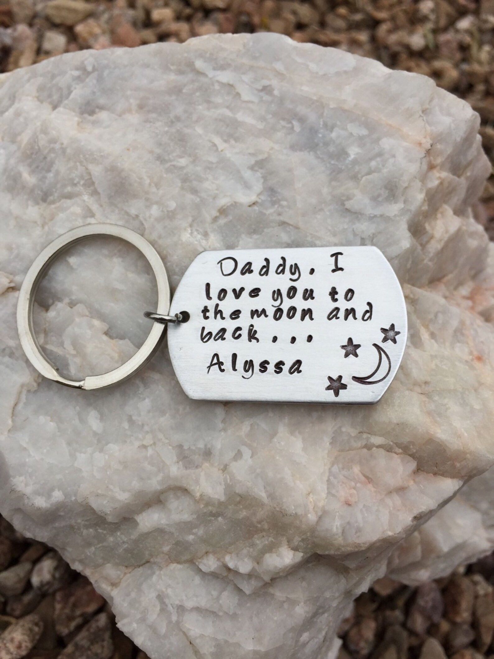 Daddy I Love You to the Moon and Back Keychain Fathers Day - Etsy