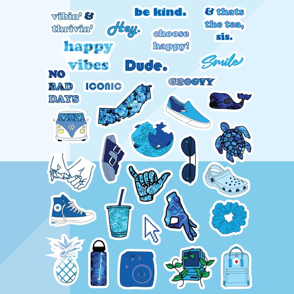 Preppy Aesthetic Stickers - Etsy