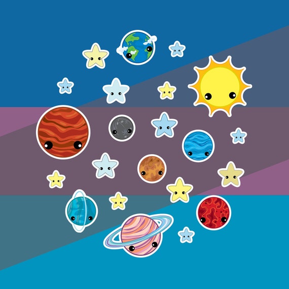 Planet Stickers Pack of 20 - Etsy