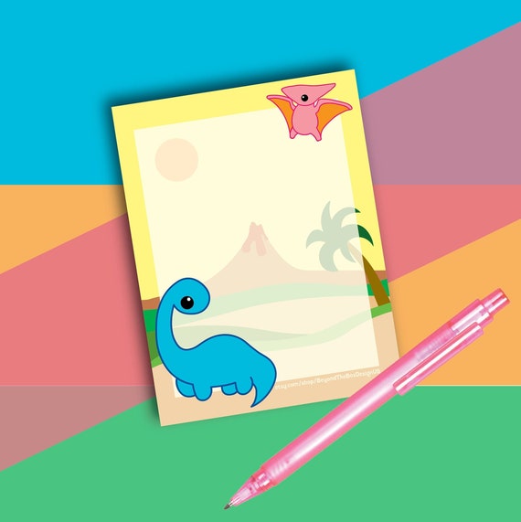 Dino Notepad 30 Sheets | Etsy