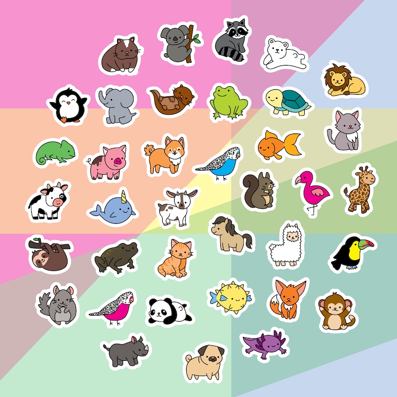 Animal Stickers - Etsy