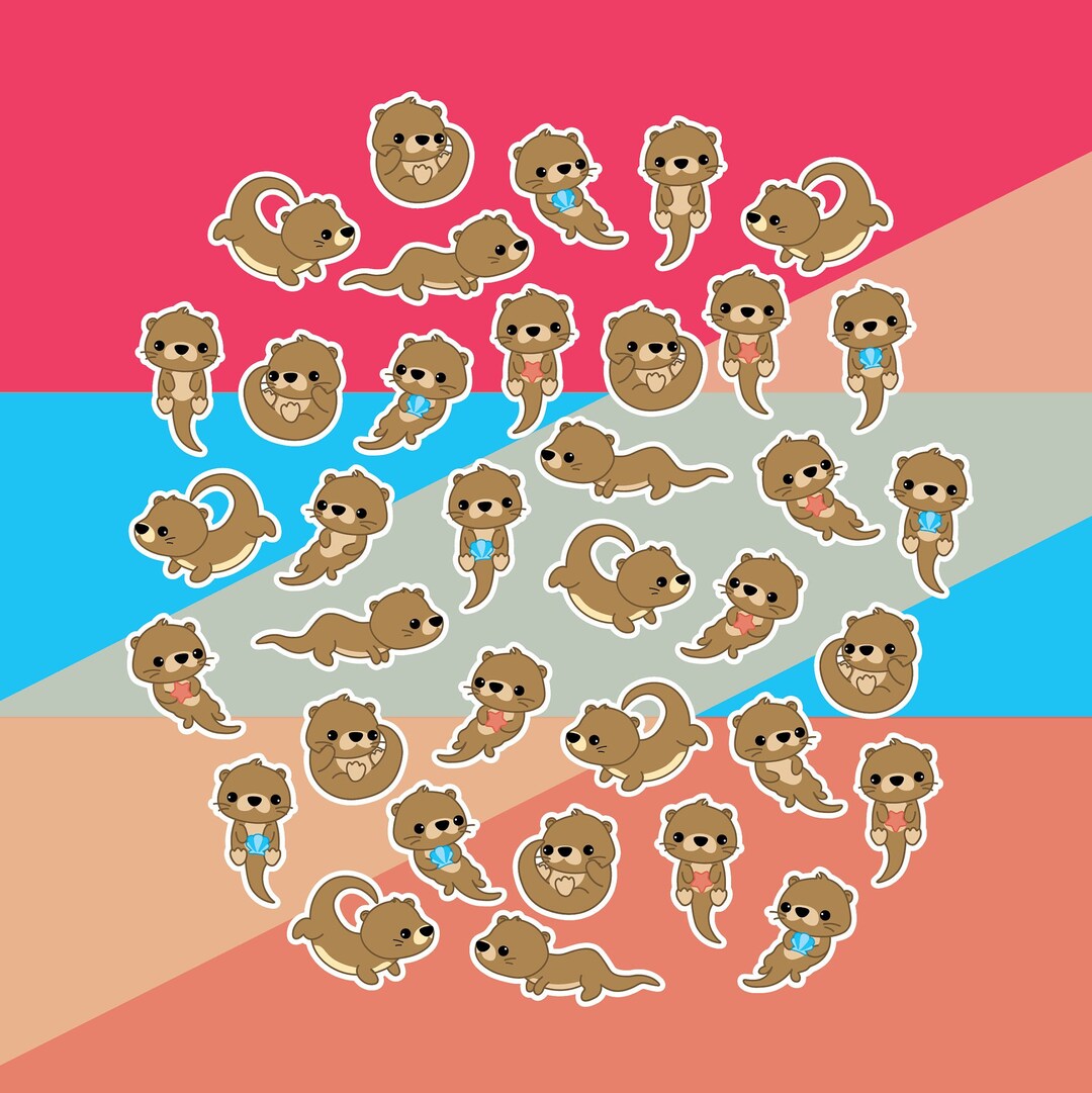Otter Stickers Pack of 35+ - Etsy