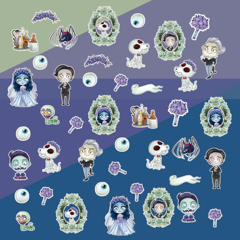 Corpse Bride Stickers Set of 16 - Etsy