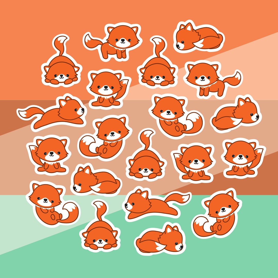 Fox Stickers Pack of 20 - Etsy