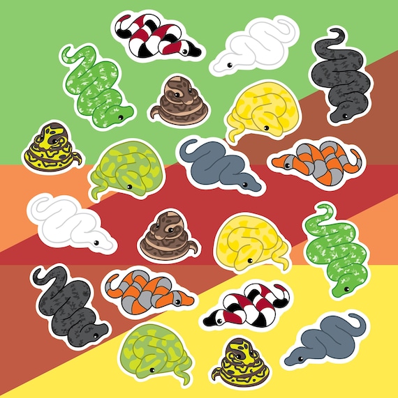 Snake Stickers Pack of 20 | Etsy