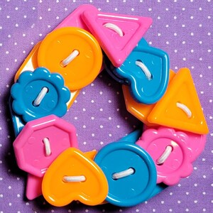 BUTTONS Bracelet Single Kidcore Rave Festival Colorful - Etsy