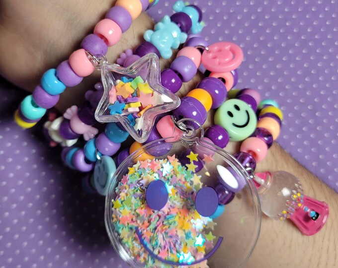 Shiny, Happy People Set of 6 Super Cute Kandi Bracelets Kidcore Rave ...