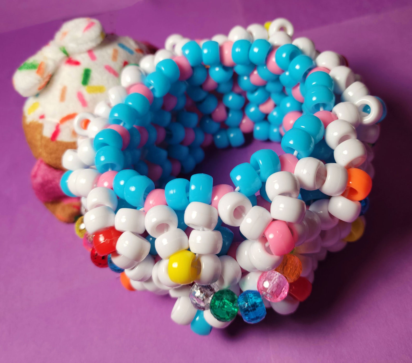 Donuts & Sprinkles Themed 3D Double X-based Kandi Cuff | Etsy