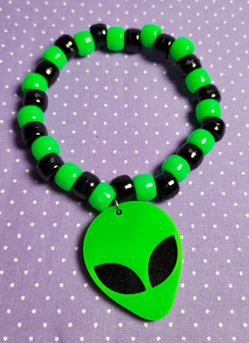 NEON Alien Single Kandi Bracelet Various Colors to Choose - Etsy