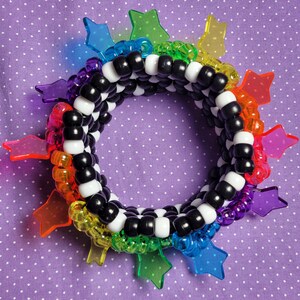 KANDI CUFF Rainbow, Stars, Chunky Beads, Choose Your Favorite Choose ...