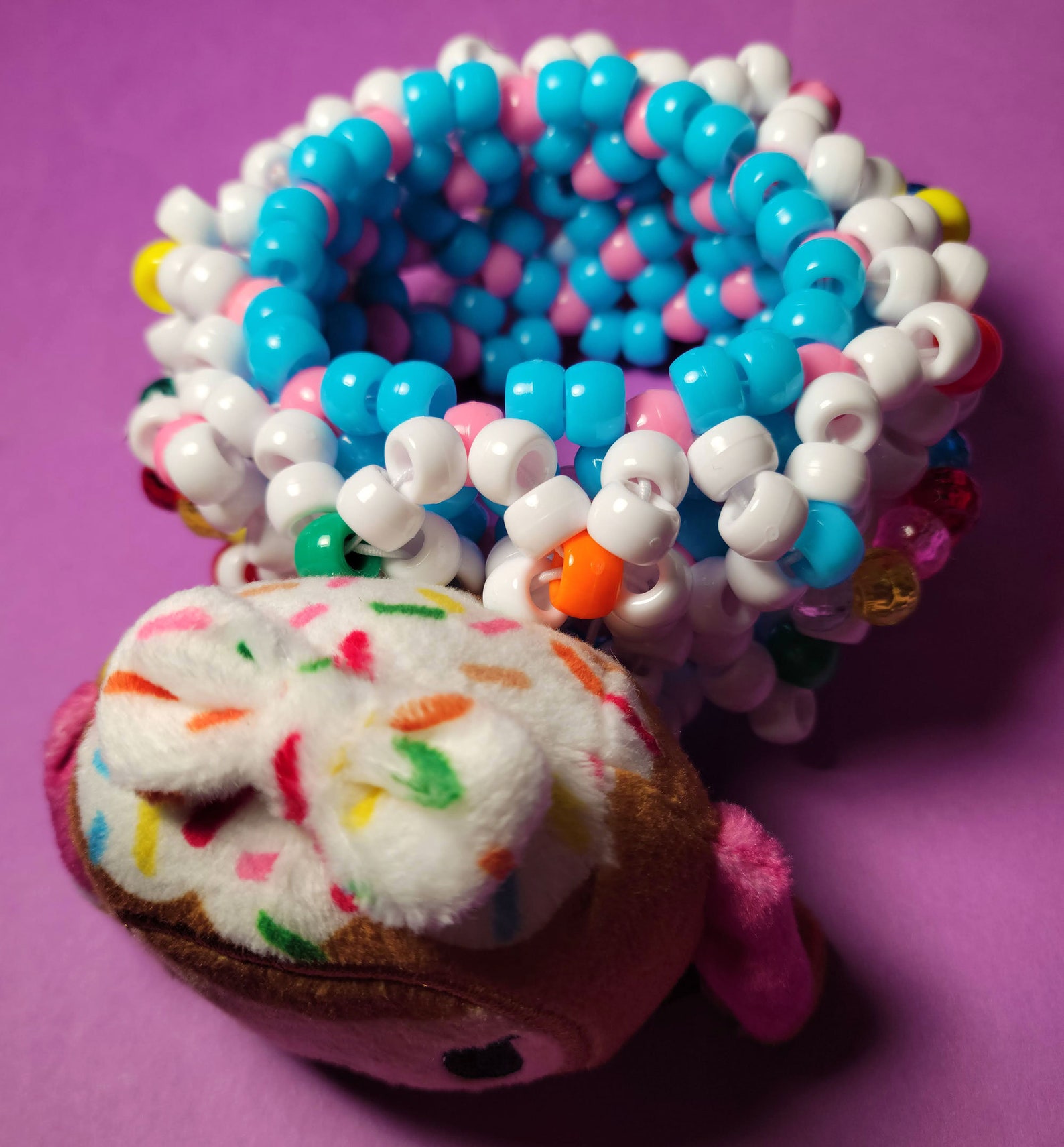 Donuts & Sprinkles Themed 3D Double X-based Kandi Cuff | Etsy