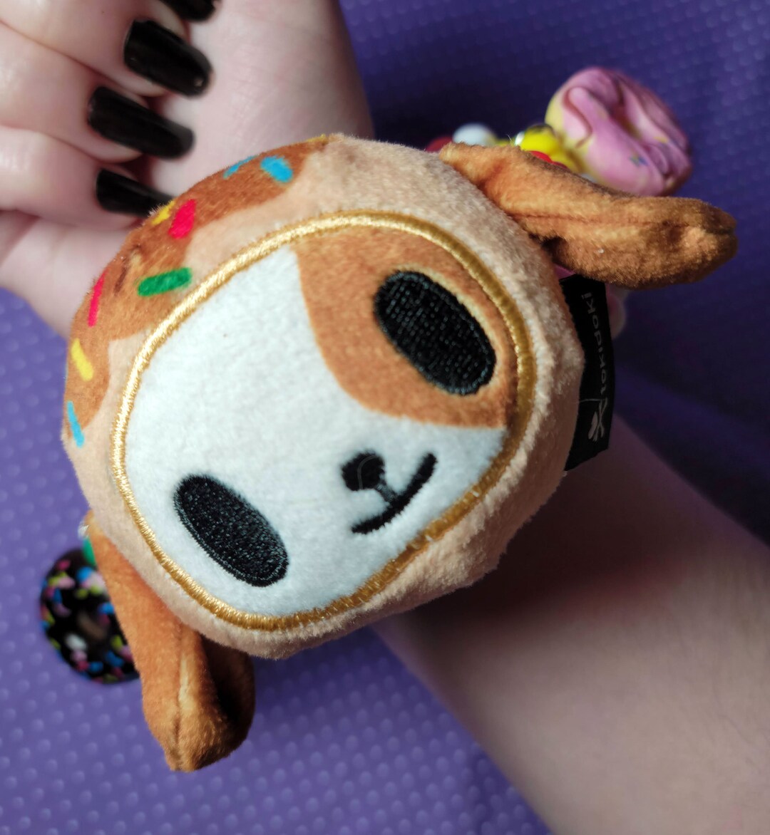 Donut Charms & Sprinkles Themed 3D Double X-based Kandi Cuff Bracelet ...