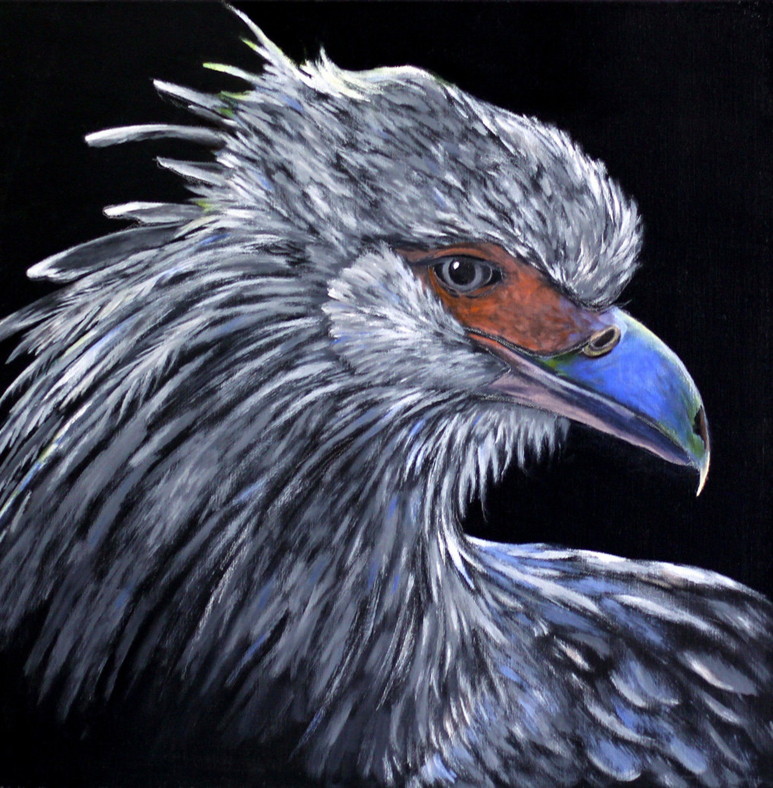 Secretary Bird Painting - 8.5 X 11" Print From Original Acrylic ...