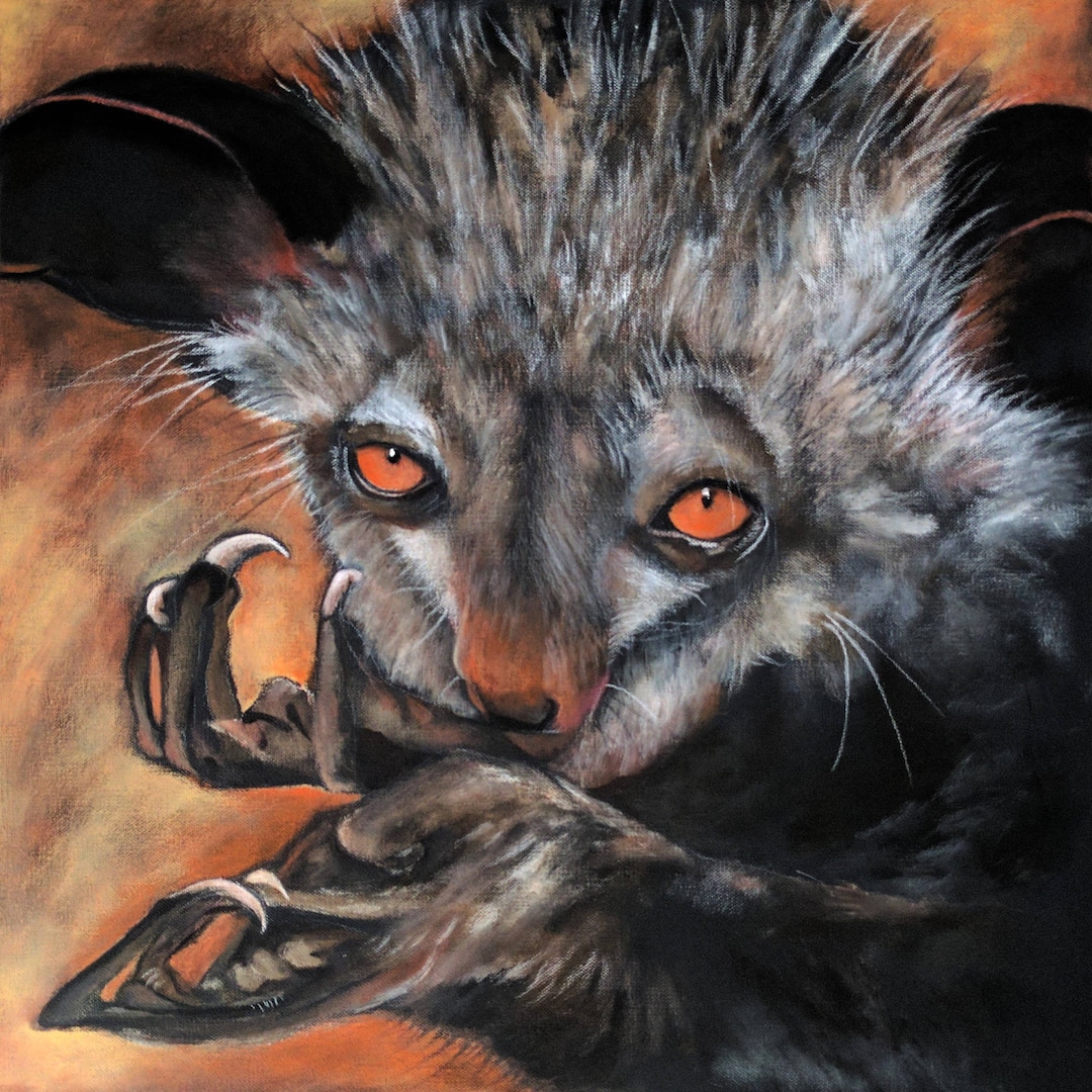 Aye Aye - 8.5 X 11" Print From Original Acrylic Painting - Etsy