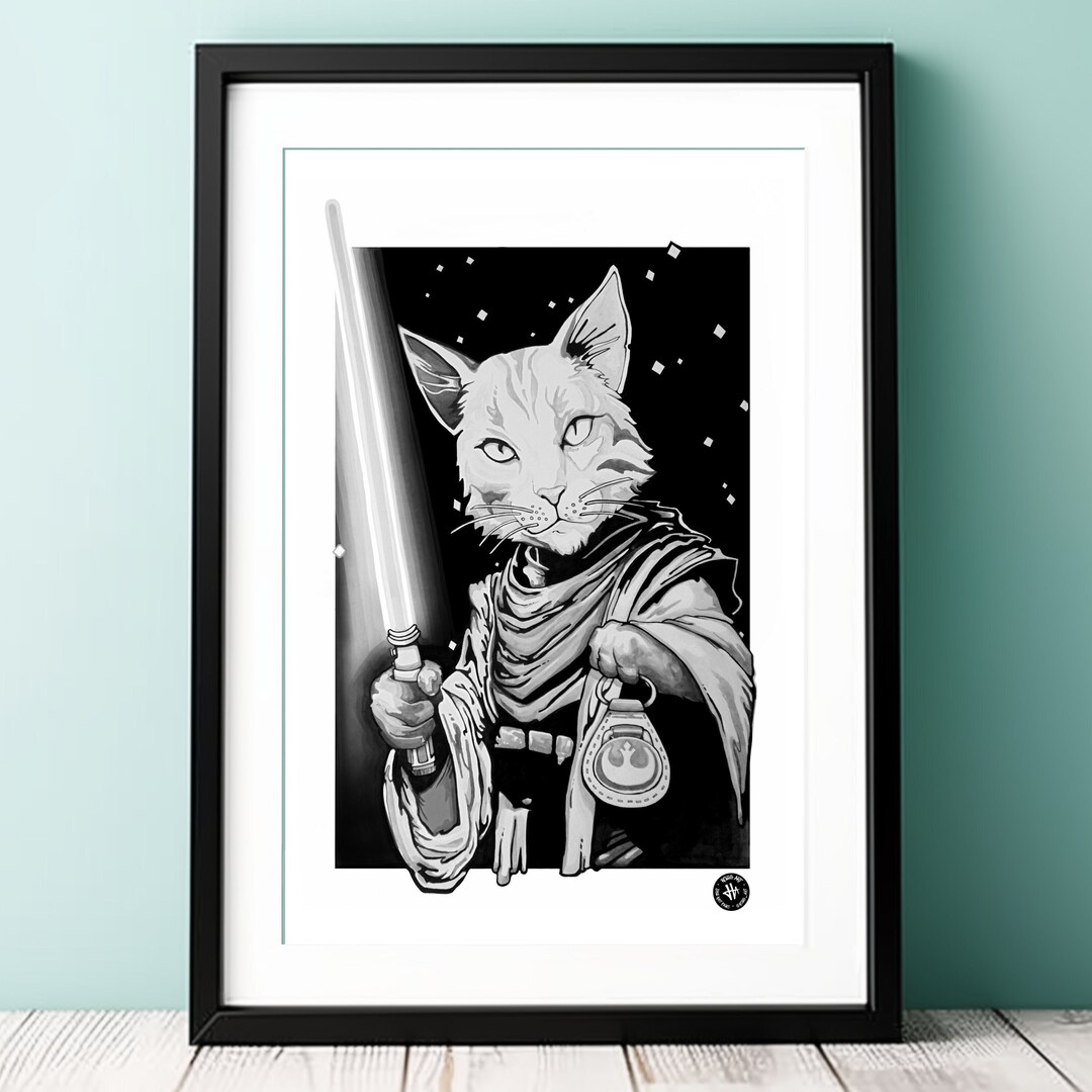 Luke Skywhisker Jedi Cat Poster: Star Wars Parody Art (11x17") - Etsy