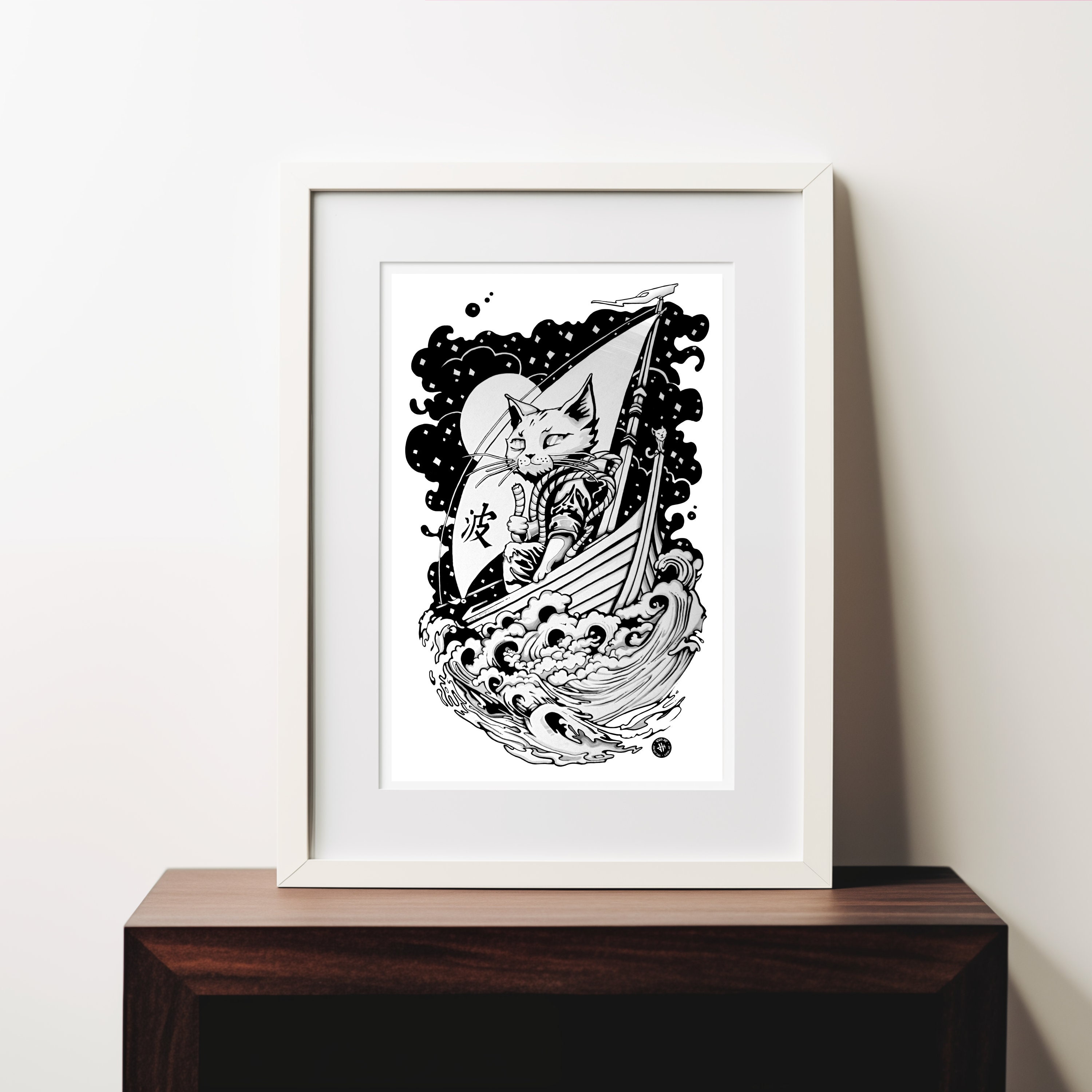 Sailing Cat Wall Art, Catamaran Poster, Salty Whiskers Print, Sailor ...