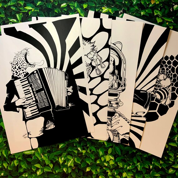 Animal Wall Art Made Live With Twiddle Black and White Photo | Etsy