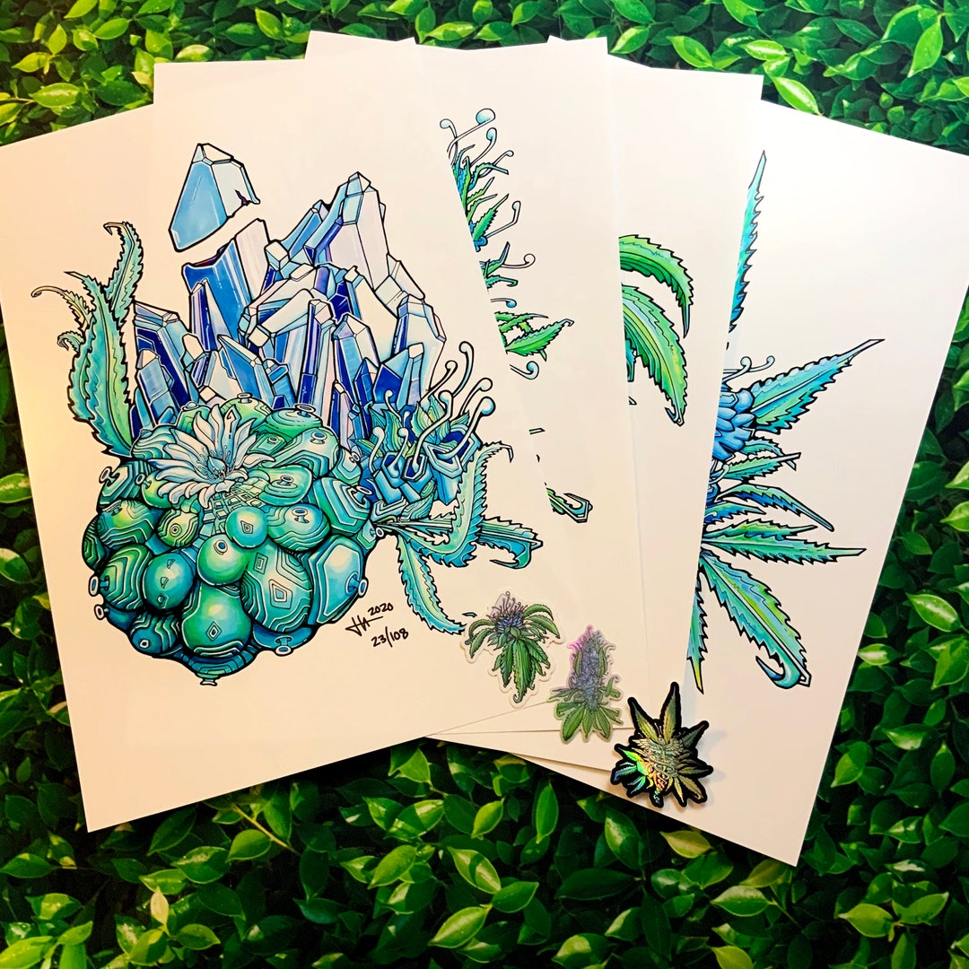 Cannabis Wall Art, Cannabis Artwork, Weed Poster, Marijuana Painting ...