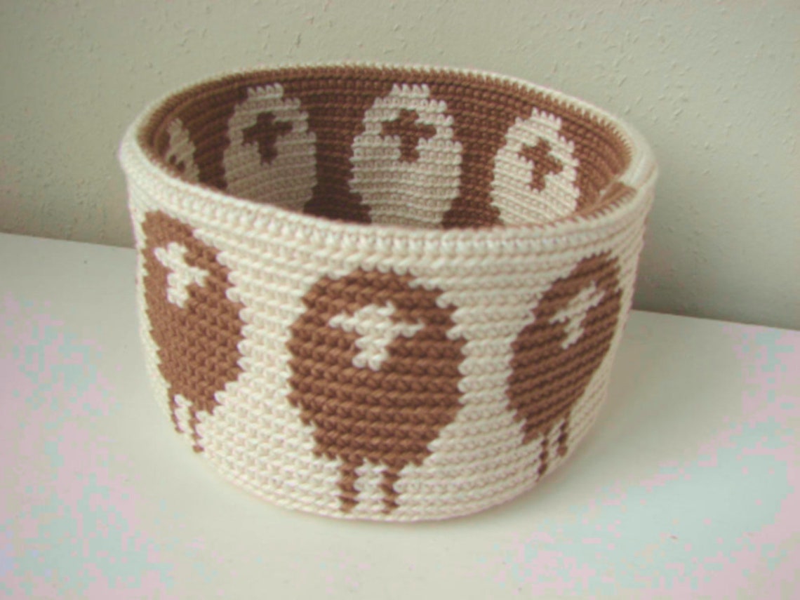 Sheep Basket Crochet Pattern Animal Storage Container - Etsy