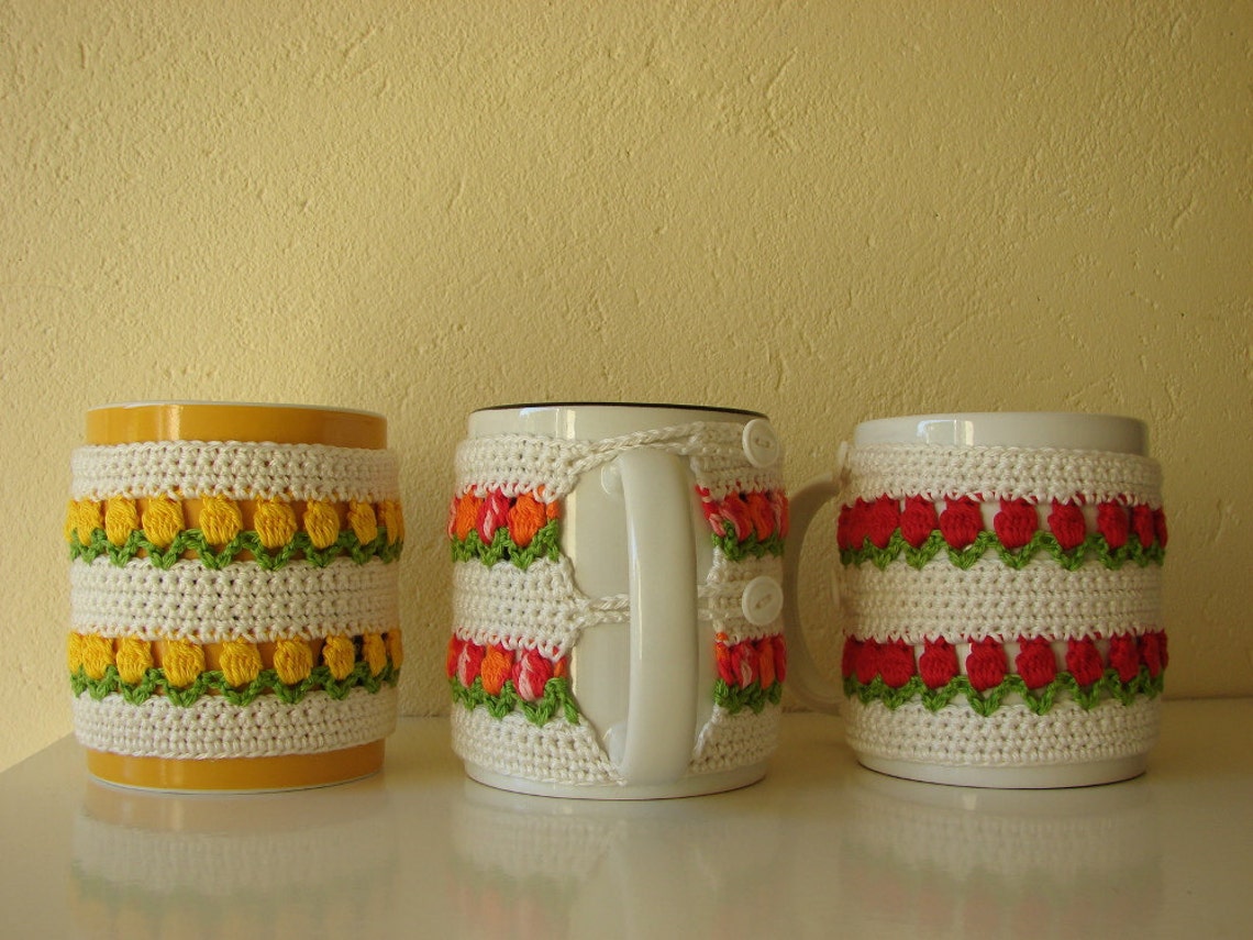 Crochet Pattern Mug Cozy Tulip Crochet Pattern Spring Mug - Etsy
