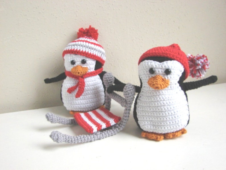 Penguin and Sled Crochet Pattern Winter Amigurumi Animal - Etsy