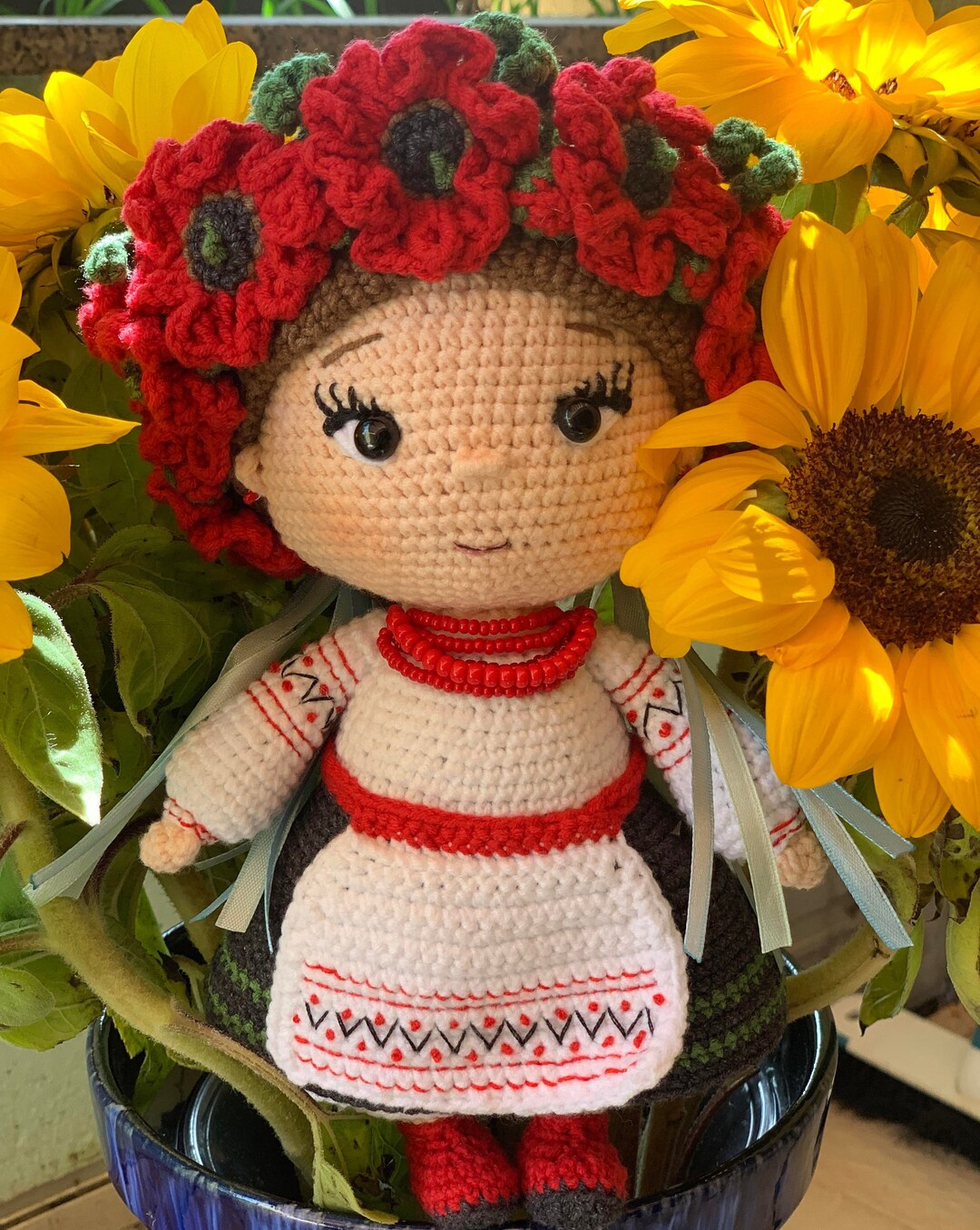 Doll Ukrainan Girl Crochet Doll Ukrainian Souvenir - Etsy UK