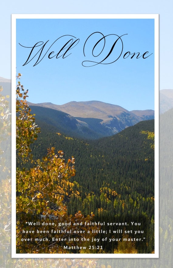 Well Done. Matthew 25:21 Printable Wall Art - Etsy