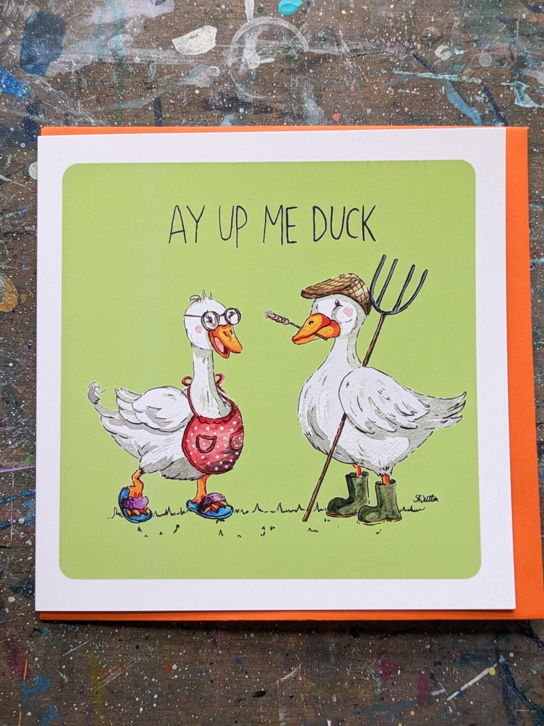 Ay up Me Duck - Greetings Card, - Etsy