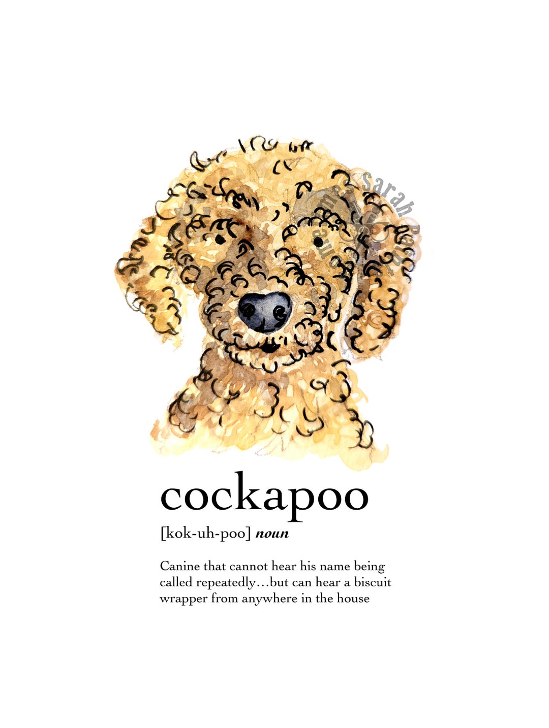 Cockapoo Cockapoo Illustration Cockapoo Gifts Dog Art Dog Art Print A5 ...