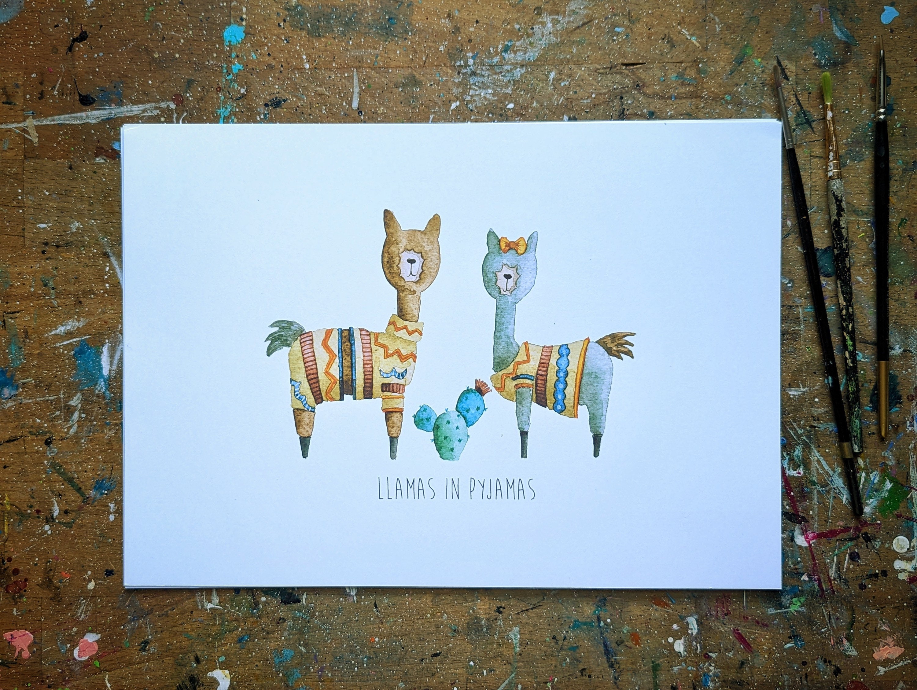 Llamas in Pyjamas Art Print - Etsy