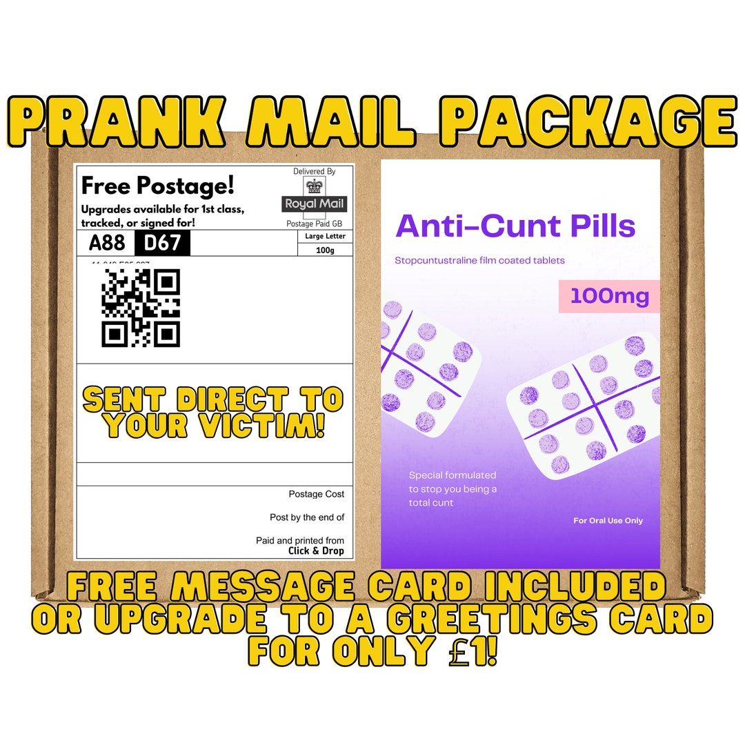 Prank Gift Box - Anti C**t Pills. Gag Gift/ Funny Inappropriate Prank ...