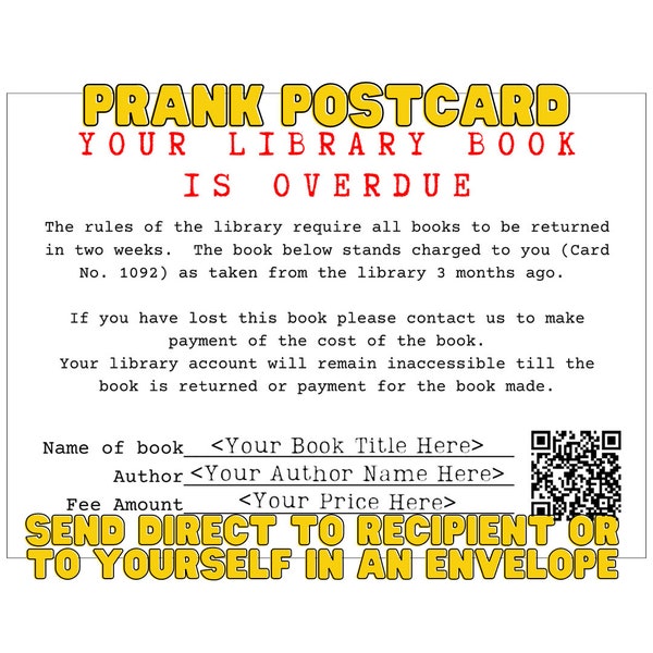 Overdue Library Book - Etsy