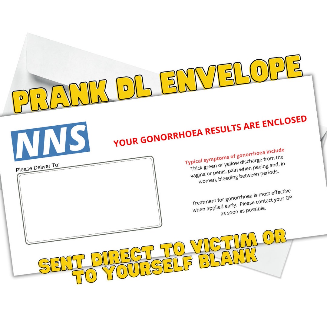 Funny Envelope - Gonorrhoea Results - Prank Gift for Pen Pals via Snail ...