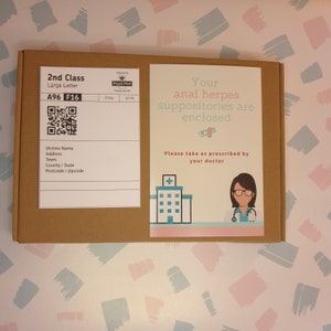 Prank Gift Box - Anal Herpes Suppositories. Gag Gift/funny ...