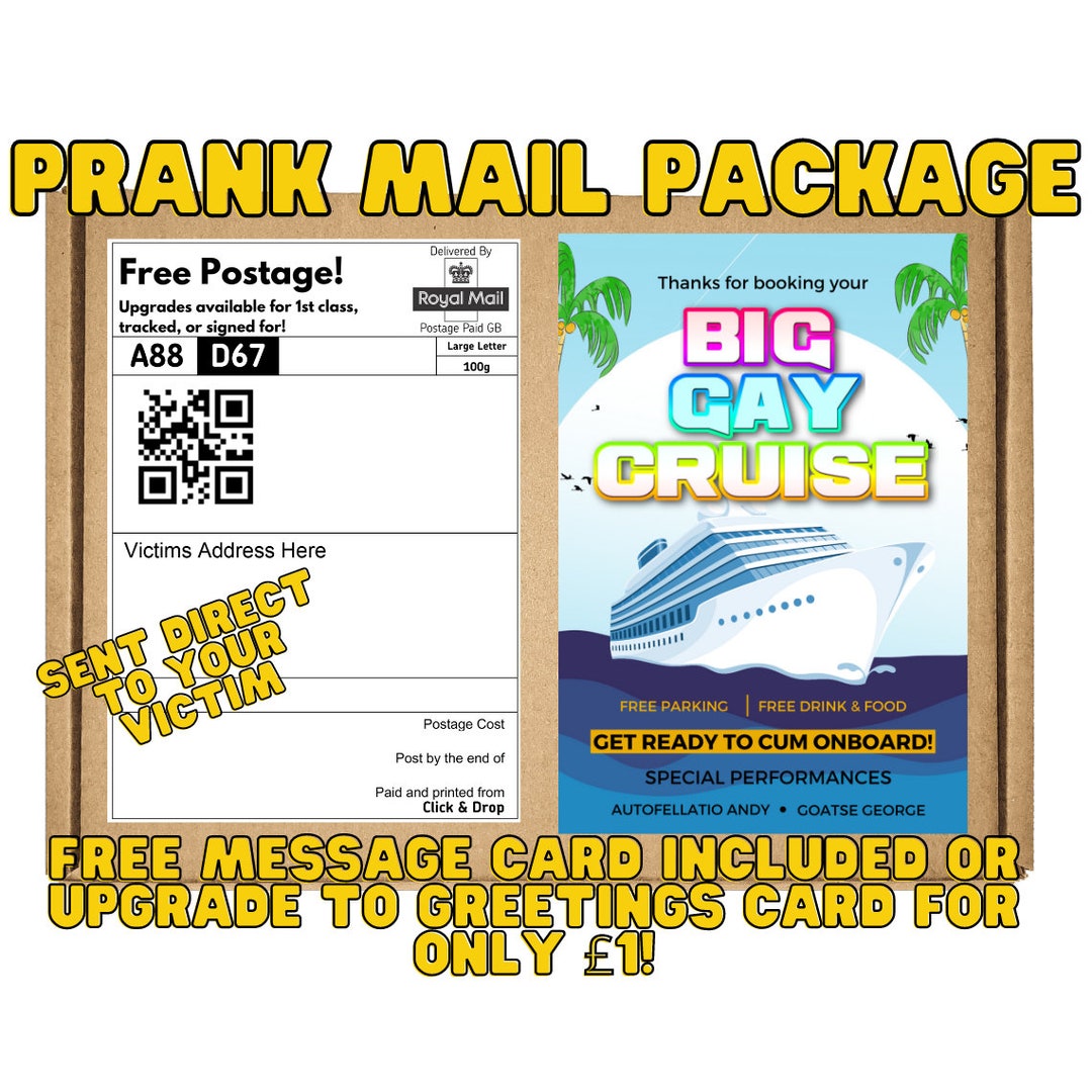 Prank Mail - BIG GAY CRUISE. Gag Gift/funny Inappropriate Prank Gifts ...